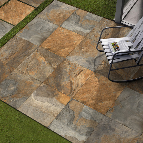 Rustic Copper Outdoor Porcelain Tiles - Slip Resistant - The Stone Flooring