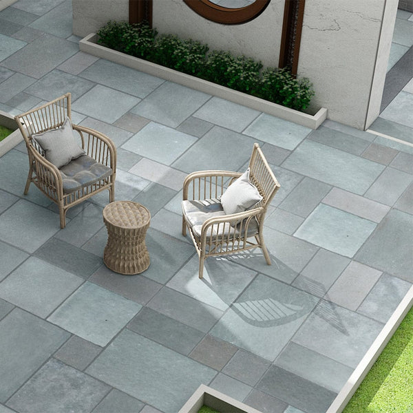 Kota Blue Limestone Natural Cleft Paving Slabs - The Stone Flooring