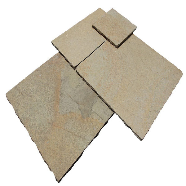 Yellow Limestone Natural Cleft Paving Slabs - The Stone Flooring
